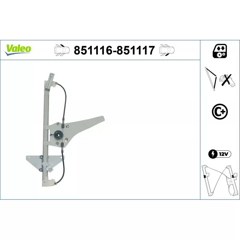 Mécanisme de lève vitre pour PEUGEOT 5008 I 1.6 HDI 112cv - PARTAUTO