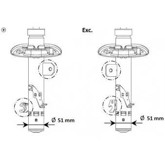 Amortisseurs avant pour PEUGEOT 2008 1,2 THP 110 110cv