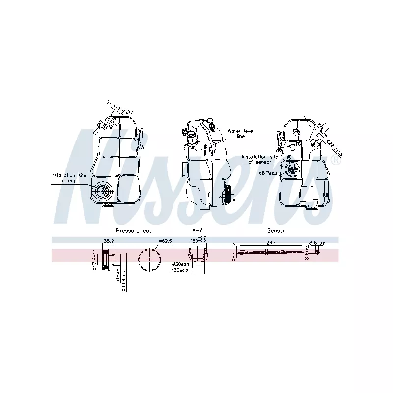 Vase d'expansion, liquide de refroidissement NISSENS
